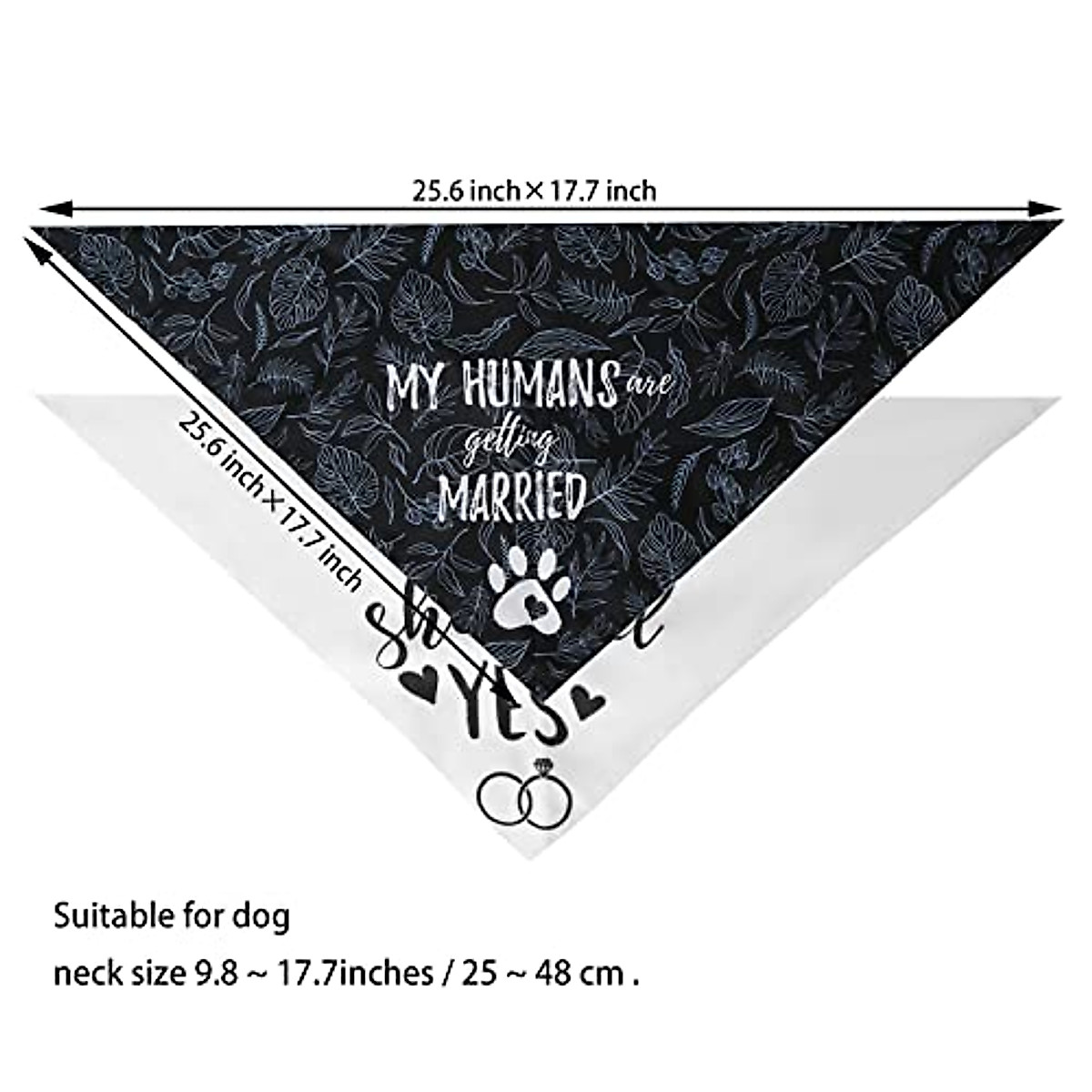 Dog Engagement Announcement, Will You Marry My Daddy Dog Bandana, Dog of Honor Bandana Wedding, Wedding Engagement Photos Pet Scarf Accessories for Small Medium Large Dog (White+Black)