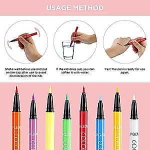 ANYI 8 Colors UV Glow Neon Eyeliner Set, Matte Colorful Eyeliner Pen, Neon Makeup Face Paint, Rainbow Graphic Eyeliner UV Glow in the Dark for Halloween Costume Holiday Birthday Masquerades