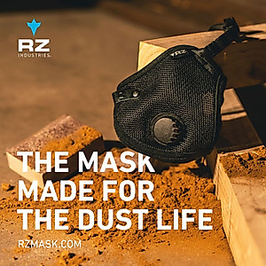 RZ Mask M2 Economy Pack, Extra Large, Black for Woodworking, Home Improvement, and DIY…