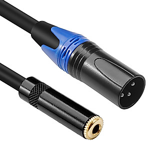 Disino 1/8 to XLR Male Cable,Balanced 3.5mm(1/8 inch) Female Stereo TRS Mini Jack to XLR Male Audio Converter Adapter Cable - 3.3 feet/1 m
