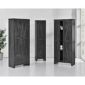 Ameriwood Home Farmington Wide Storage Cabinet, 30", Rustic Gray