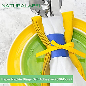 NATURALABEL Napkin Band, Paper Napkin Rings Self Adhesive 2000-Count (Assorted)