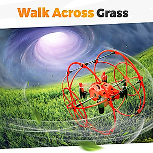 BEZGAR HQ053 Remote Control Drone for Kids - RC Mini Spherical Rolling Quadcopter Beginner 360 Degree Flip, Christmas Birthday Gift Indoor Outdoor Toys for Boys Age 4 5 6 7 8-12, Red