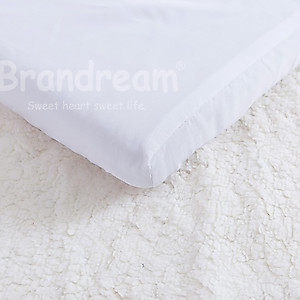 Brandream White Nursery Bedding Farmhouse Girls Crib Bedding Princess Baby Blanket Set 3 Piece, White Fitted Sheet, Ruffle Crib Skirt