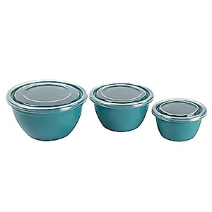 Wisconic 6-Piece Prep Bowl Set - Premium Plastic, Durable Kitchenware, Dishwasher Safe - Made in the USA - Light Teal