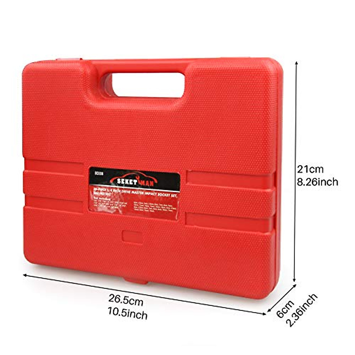 SEKETMAN 50-Piece 1/4" Inch Drive Deep And Shallow Impact Socket Set, SAE/Metric(5/32-Inch to 9/16-Inch and 4-15mm),CR-V-50BV30