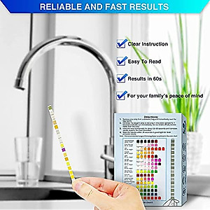 16 in 1 Drinking Water Test Kit |High Sensitivity Test Strips detect pH, Hardness, Chlorine, Lead, Iron, Copper, Nitrate, Nitrite | Home Water Purity Test Strips for Aquarium, Pool, Well & Tap Water