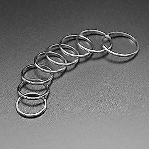 8 PCS Silver Ring Set Titanium Stainless Steel Band Rings for Women Teen Girls Cute 2mm Cute Small Stacking Finger Rings for Knuckle Size 3-10