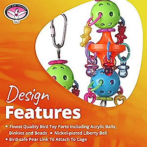 Super Bird Creations SB1083 Binky Bop Bird Toy, Medium Bird Size, 7.5" x 1.5"
