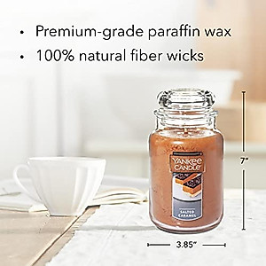 Yankee Candle Salted Caramel Scented, Classic 22oz Large Jar Single Wick, Over 110 Hours of Burn Time, Perfect for Gifting