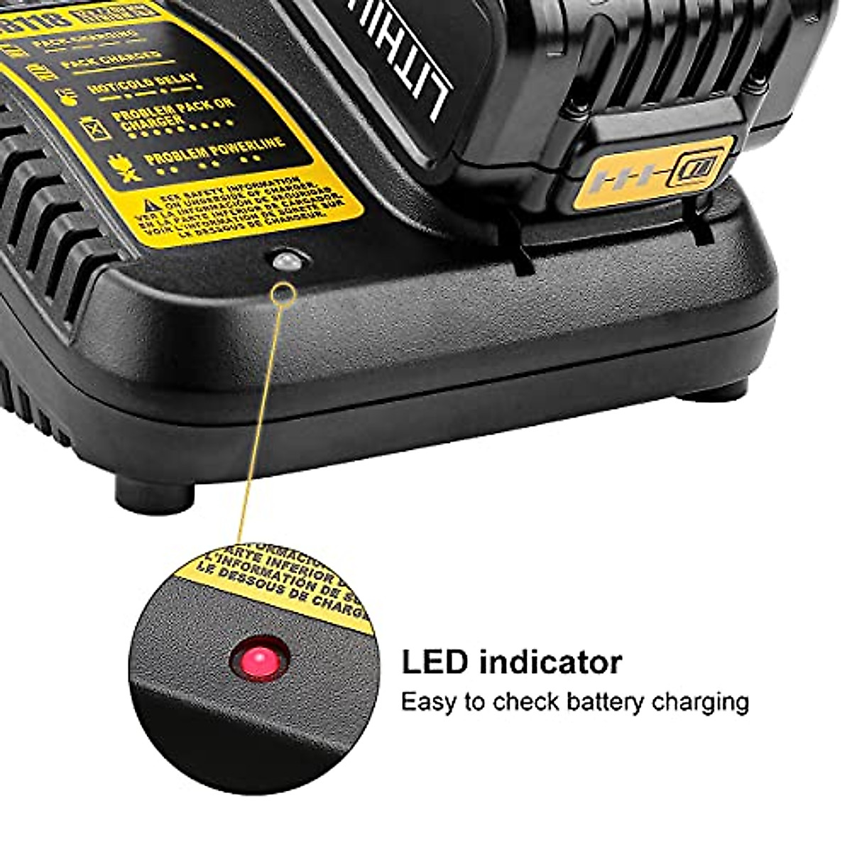 energup Fast Charger DCB118 Fit for 12V-20V Max Dewalt 20V Lithium-Ion Battery DCB205 DCB206 DCB203BT DCB204BT DCB127 Replace for DCB101 DCB102 DCB112 DCB115 DCB118 dewalt Battery Charger