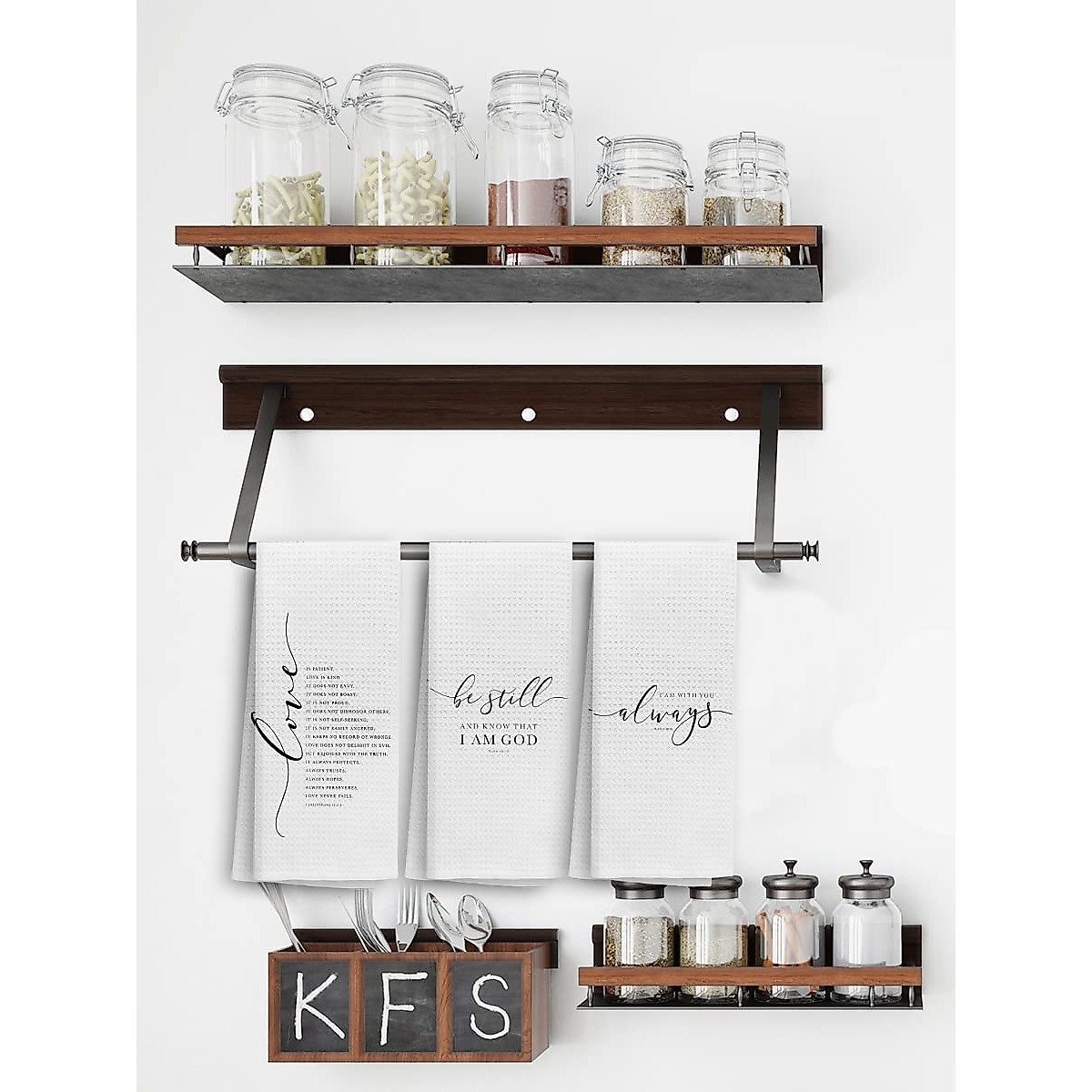 TUNW Inspirational Christian Scriptures Kitchen Towels,Christian Hand Towels Dish Towels 16″×24″Set of 3,Gifts for Christian Women Faith Girls Mom,Blessed Kitchen Towels