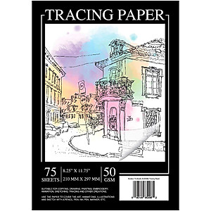 Sodaxx A4 Artists Tracing Paper - 75 Sheets Translucent Vellum Paper for Art and Crafts Pencil, Marker and Ink - Trace Images, Sketching, Preliminary Drawing 32LB/ 50GSM