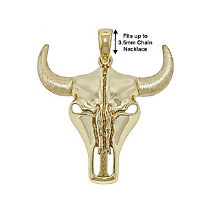 Charm America - Gold Bull's Head Charm - 10 Karat Solid Gold - Ox Cattle Charm