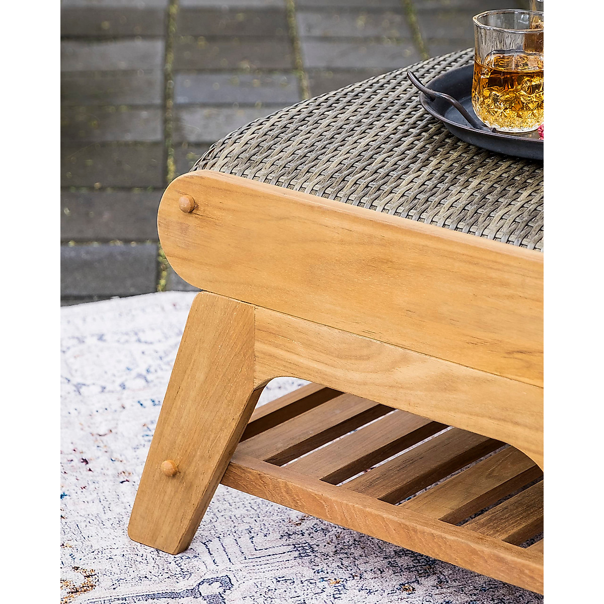 Cambridge Casual Auburn Upholstered Outdoor Ottoman