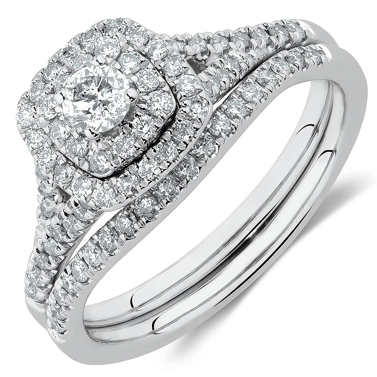 Moissanite engagement rings for women Platinum Plated Silver name Bridal Set moissanite rings -1259