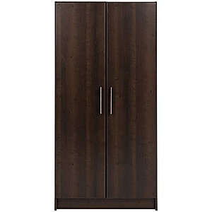 Pemberly Row Contemporary 32" Wardrobe Armoire in Espresso