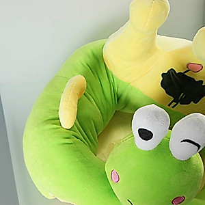 Blublu Park Baby Sofa Chair Soft Plush Cartoon Animals Baby Support Chairs Learning to Sitting Up Plush Shell Chairs, Green Frog