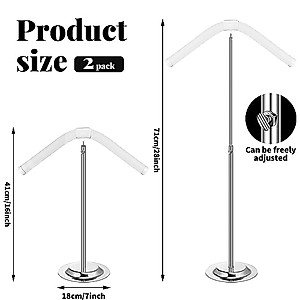 Amyhill Flexible Shoulder Stand Adult Adjustable T Shirt Display for Vendors Black Metal Clothes Hanger Rack Portable Hanging Clothing Display for Drying Iron Steaming Garment Coat Holder (2 Pieces)
