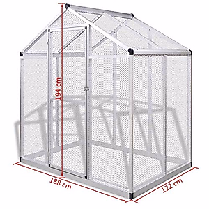 FAMIROSA Outdoor Aviary Aluminium, Large Pigeon Cage, Aluminium Bird Cage Bird House, Parrot Cage Bird Aviary for Outdoor, 70.1" x 48" x 76.4" (L x W x H)