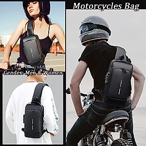 USB Charging Sport Sling Anti-Theft Shoulder Bag, Waterproof Anti Theft Sling Bag, Crossbody Bags Chest Daypack