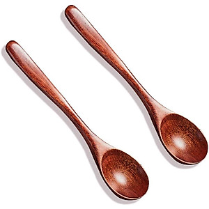 Ecloud Shop Wooden Chopsticks Spoon Set Korean Dinnerware Reusable Long Handle Spoons Chopsticks for Home Kitchen Restaurant (4 Sets)