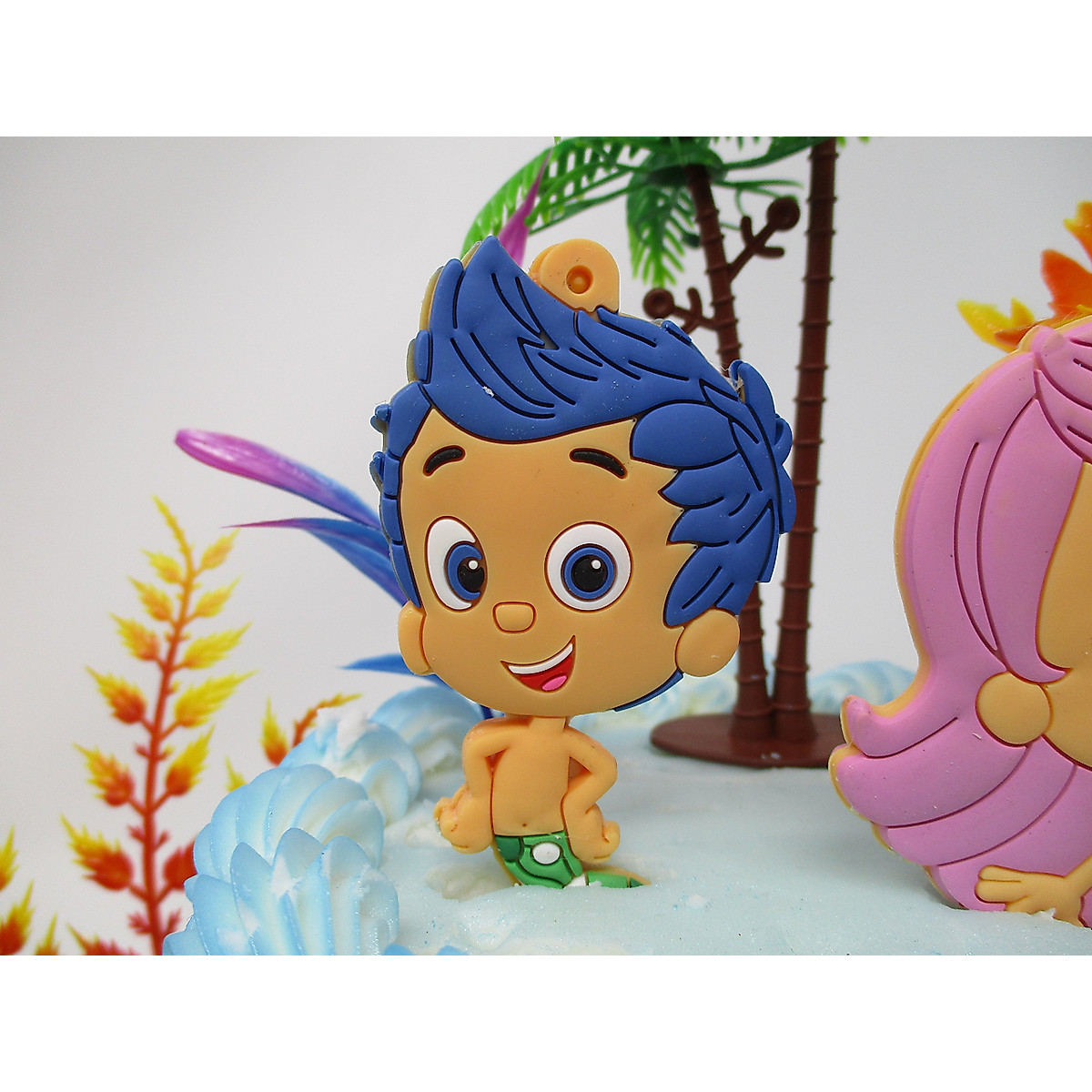 Bubble Guppies Birthday Cake Topper Set Featuring Gil and Friends with Underwater Decorative Accessories