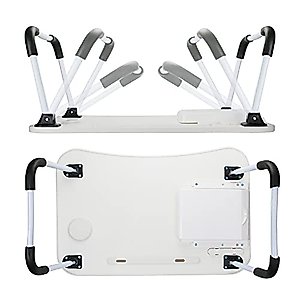 TZT 23.5" Portable Laptop Desk ,Laptop Stand for Bed with USB Charge Port, Laptop Desk for Bed ,Multi-Function Notebook Stand for Working, Reading (Gray)