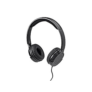 Monoprice 113191 Hi-Fi Lightweight On-Ear Headphones with in-Line Play/Pause Controls and Built-in Microphone, Clear