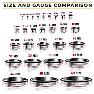 BIG GAUGES Pair of 316L Surgical Steel 3/4 19mm Single Flared Flesh Tunnel Plugs Piercing Jewelry Stretcher Ear Earring Lobe BGST 10707