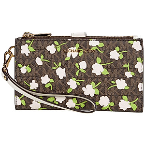 Michael Kors Jet Set Double Zip Wristlet Brown Multi One Size