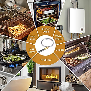 24" 750mv Thermopile Generators 750 Millivolt Thermopile Replacement Part Number R1054,1950-001,071515,53374,7533113 for Gas FirePlace/Water Heater/Gas Fryer Cluster Thermocouple,Stove Accessories