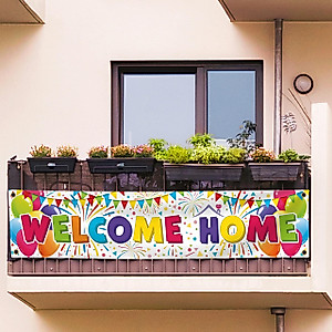 Welcome Home Banner - Welcome Home Decorations - Welcome Back Banner 6 x 1.3ft - Welcome Back Decorations - We Missed You Banner (White)