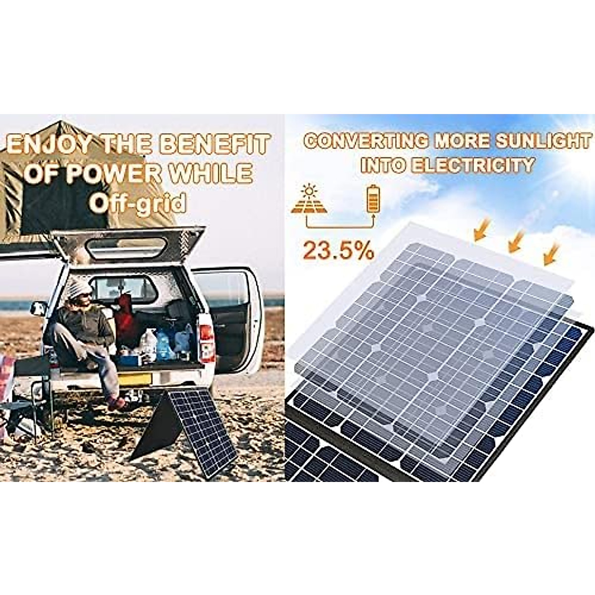 Solar Panels 100W 18V Portable Solar Panel 5V USB Flashfish Foldable Solar Cells Battery Charger Folding Outdoor Power Supply Camping Garden (18V 100W) (18V 100W) ()
