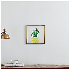 Amazon Brand – Rivet Pineapple Speck Print Wall Art in Gold Wood Frame, 12" x 12"