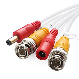 Postta BNC Video Power Cable (2 Pack 50 Feet) Video Security Camera Cable Wire with Four Connectors for CCTV DVR Surveillance System