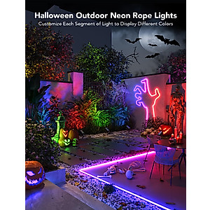 Govee Outdoor LED Strip Lights 98.4ft Bundle Outdoor Neon Rope Lights, 64+ Scenes, Music Sync, Flexible LED Rope Lights for Yard Garden Patio, Compatible with Alexa, Google Assistant