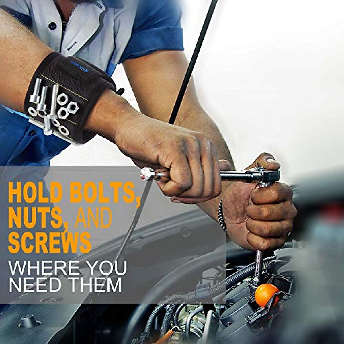 Magnetic Wristband with 20 Strong Magnets for Holding Screws Nails Drill Bits, Father's Day Gifts for Dad, Gadgets Tools, Gifts for Men,Husband, Boyfriend and DIY Handyman