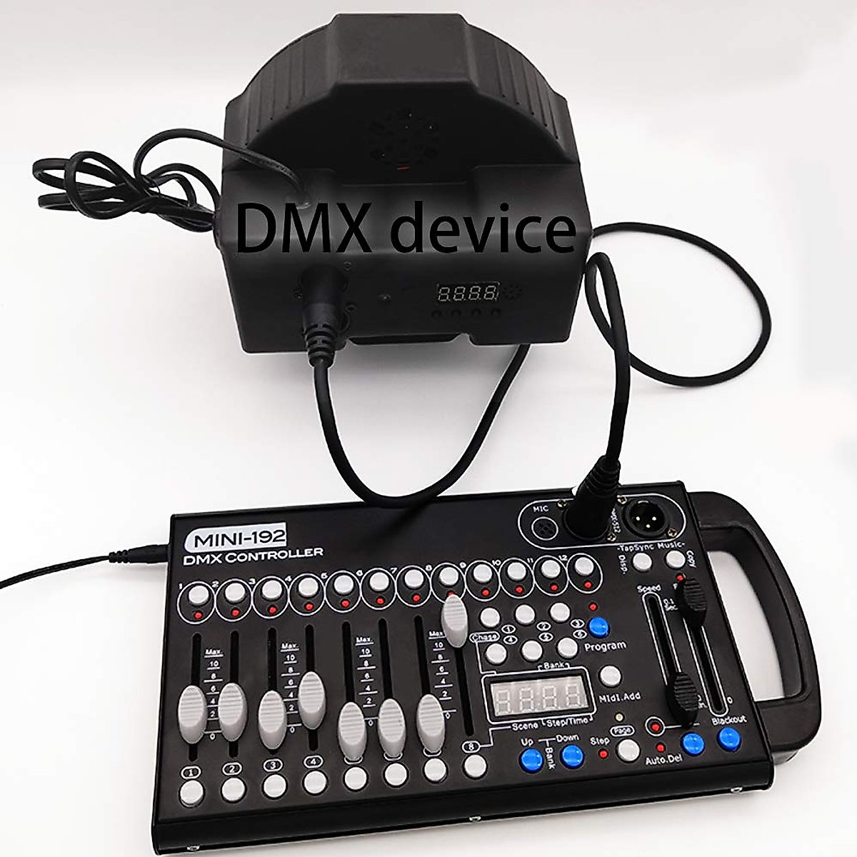 Dmx Console,Universal DMX-512 Controller 192 DMX 512 Stage DJ Light Controller 240 Different Scenes Dmx512 Console Applicable to 3-Pin DMX Cable for DJs Bands Bars Pubs Clubs Family Party Wedding etc…