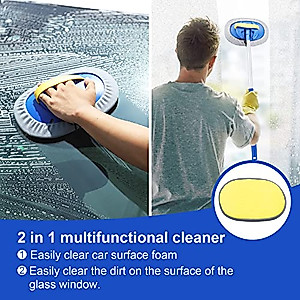 Conliwell 41" Microfiber Car Wash Brush with Long Handle Car Washing Mop Kit Mitt Sponge Car Cleaning Supplies Kit Duster RV Washing Car Brush Accessories, 1 Chenille Scratch-Free Replacement Head…
