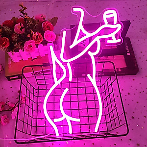 Ajoyferris Lady Back Neon Sign Dimmable Led Lady Neon Sign Neon Woman Neon Light Sexy Lady Neon Signs for Bedroom Man Cave Bar Party Art Decor Gifts