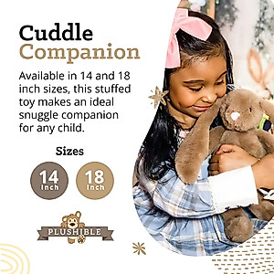 Plushible Easter Bunny Plush, Cuddly, Soft, Embroidered Stuffed Animal Toy for Newborns, Kids, Boys, & Girls, 14 Inch