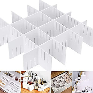 Kitchen Storage Set with 8pcs Deep Drawer Dividers (42cm x 9cm) and 1pc Grey Silicone Sponge Holder. A Clean Kitchen Gives a Good Mood by HGZYE