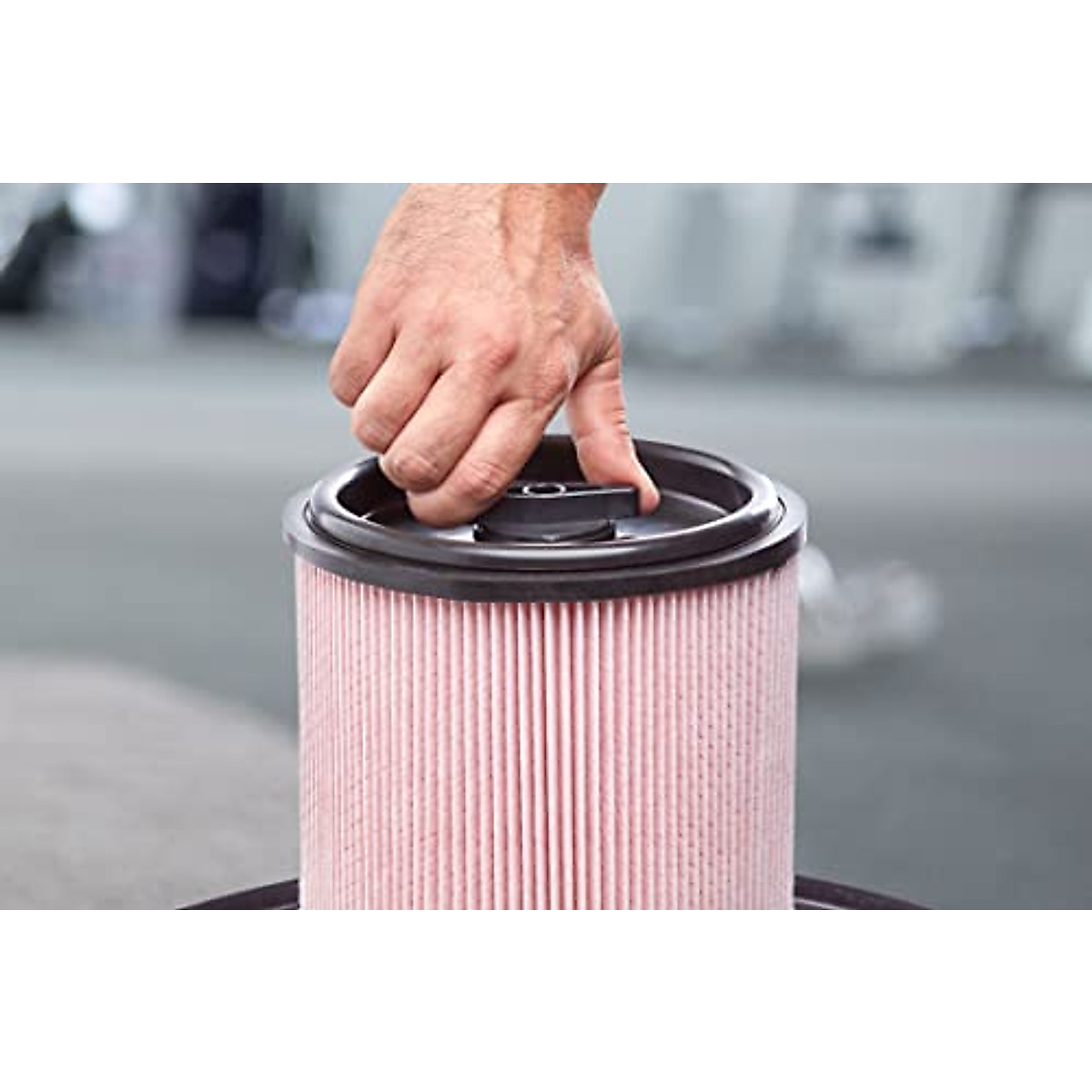 Amazon Basics Fine Dust Cartridge Filter & Retainer, 5 to 20 Gallon, Non-HEPA, Red