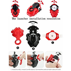 CombatGyro Bay Blades Toy Evolution Super King Booster B-174 Hyperion Burn Starter Set B-184 LR Launcher Grip Metal Fusion God Bey Battling Tops Burst Gaming Toy Gift for Boys Age 4-7 8-12+