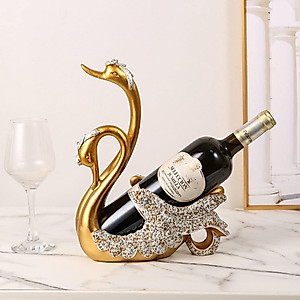 Wine Rack, Countertop Wine Bottle Holder, Freestanding Countertop Tabletop Wine Rack, Decorative Bottle Holder for Wine Storage, Display and Storage Accessories (Gold)