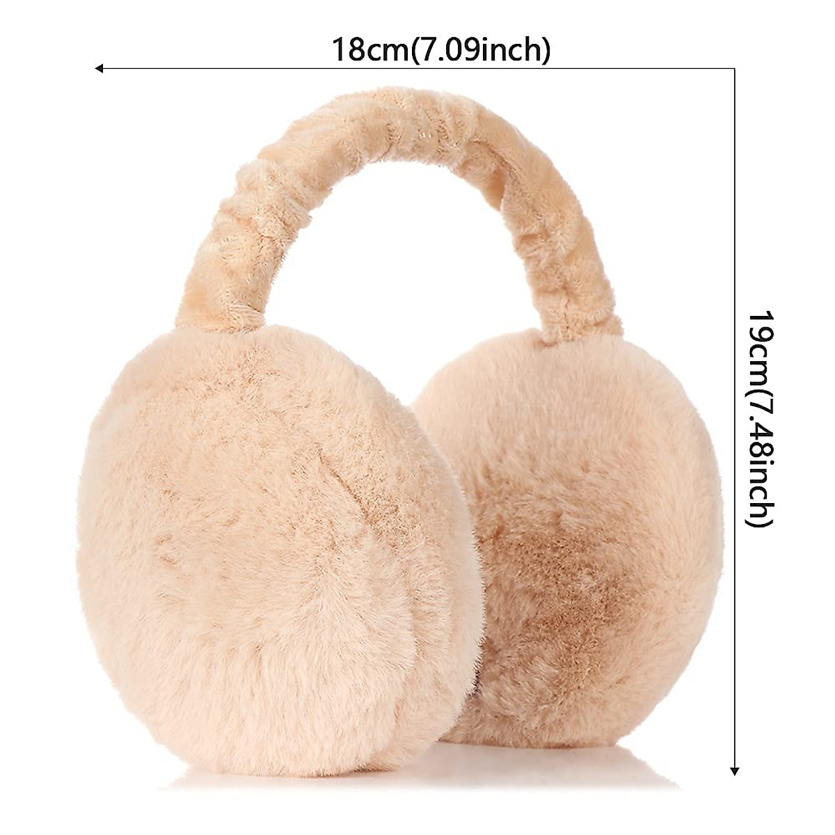XPONNI Cute Ear Muffs for Winter Soft Plush Ear Warmer Winter Warm Ear Muffs for Women Y2k Accessories (Black)