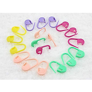 Meikeer 150 Pieces Knitting Crochet Locking Stitch Markers Stitch Needle Clip Counter 10 Colors (Color Ship Randomly)