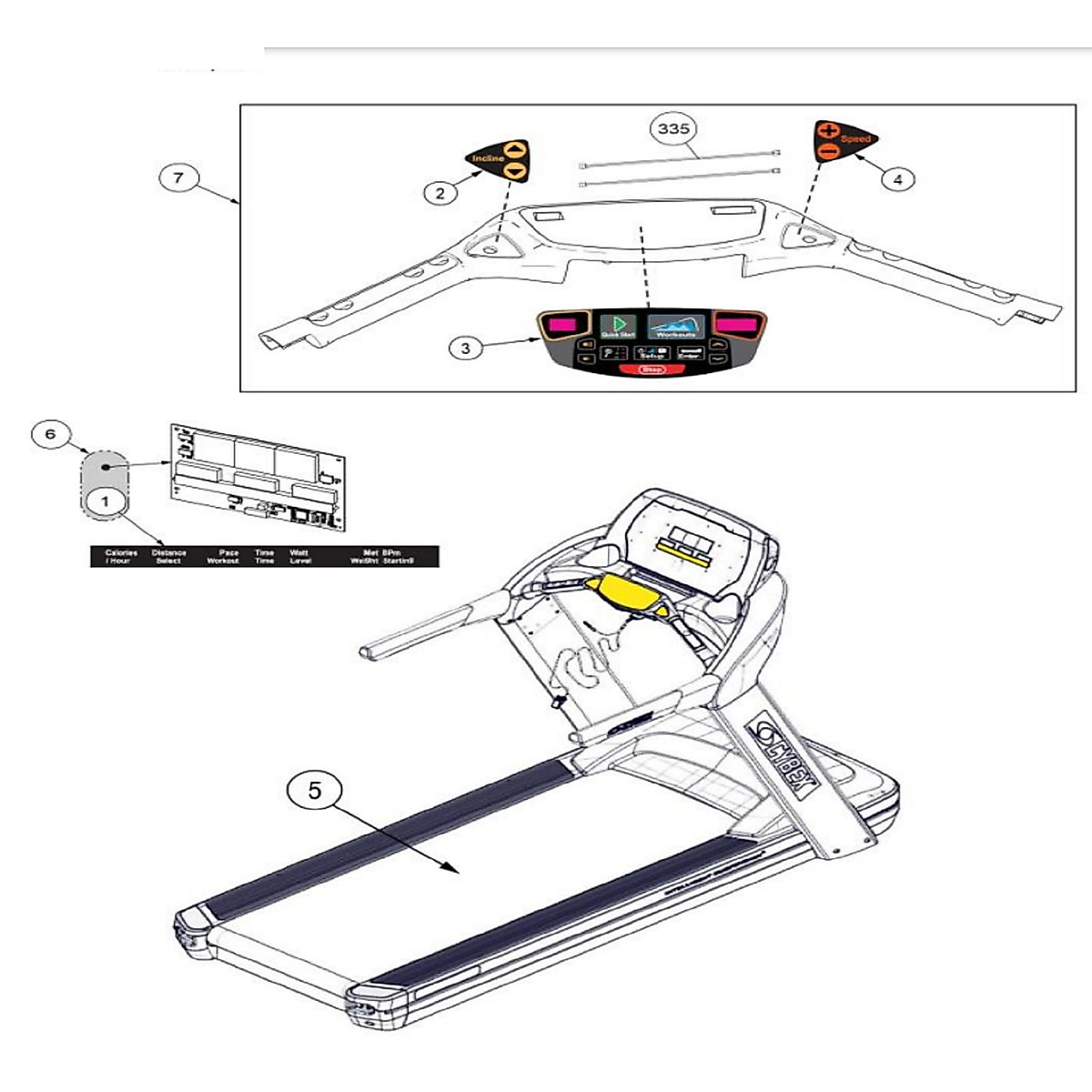Hydra Fitness Exchange Upper PCA Board Set KAD-24861-4 Works with Cybex 625T Treadmill
