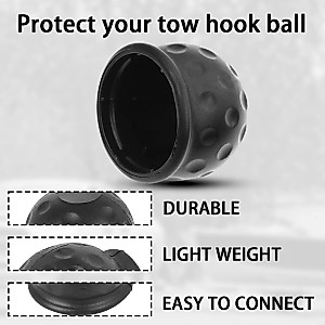 AUCELI 4PCS Trailer Ball Cover, 2 inches ID Rubber Towing Hitch Ball Protector for Daily Use Shop Store, Waterproof Dustproof Towball Sleeve Cap Replacement Car Accessories Universal for Truck RV Boat